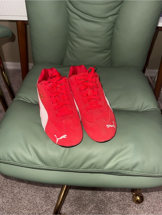 Puma | Shoes | Puma Red Suede Athletic Sneakers | Poshmark